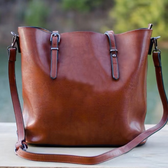 Bags | Womens Carmel Leather Tote Handbag | Poshmark